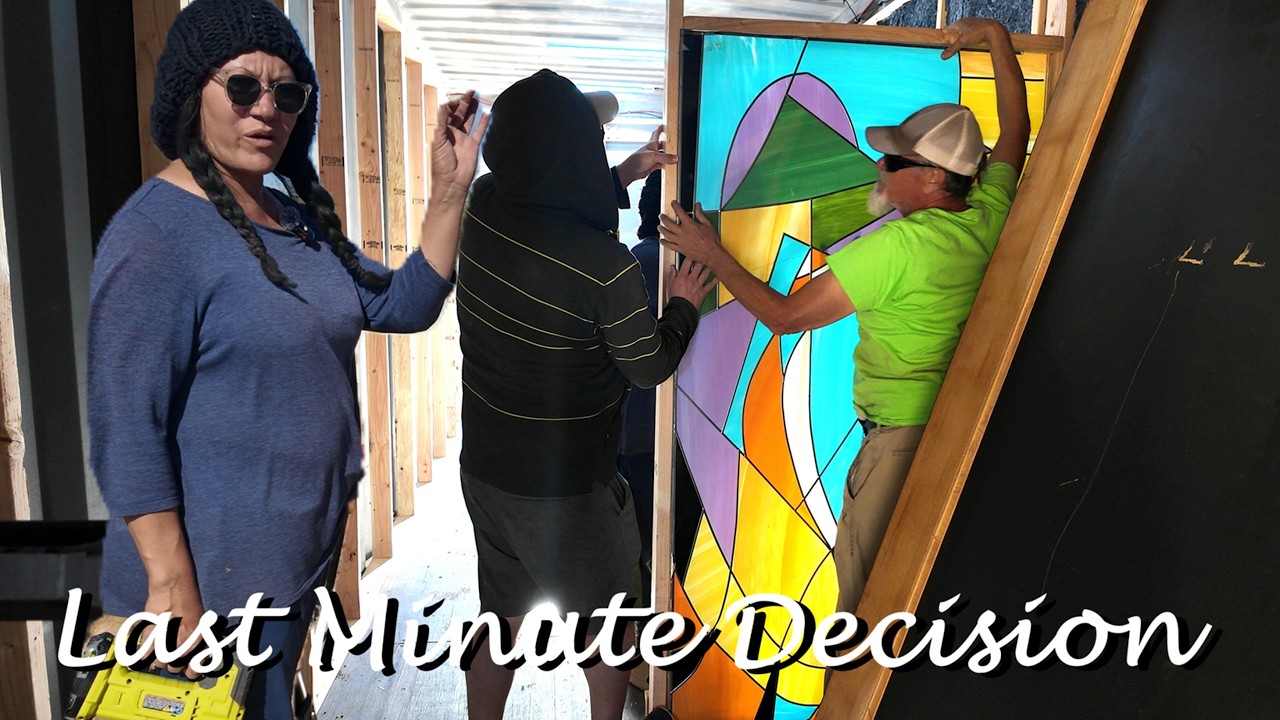 Installing Painted Stained Glass Wall, Reconnecting Plumbing & Finishing Framing & Insulation