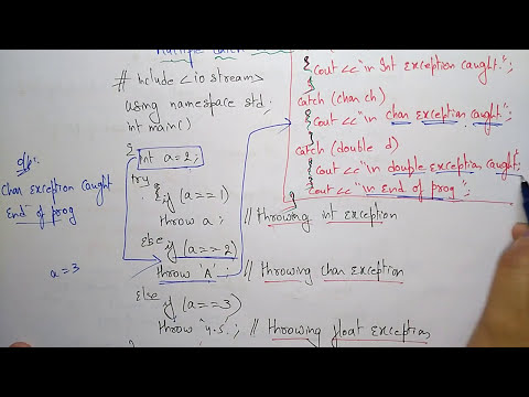 Learn Exception handling in c | Part 3 3 | Multiple catch block | OOPs in C | Lec 48 | Bhanu ...