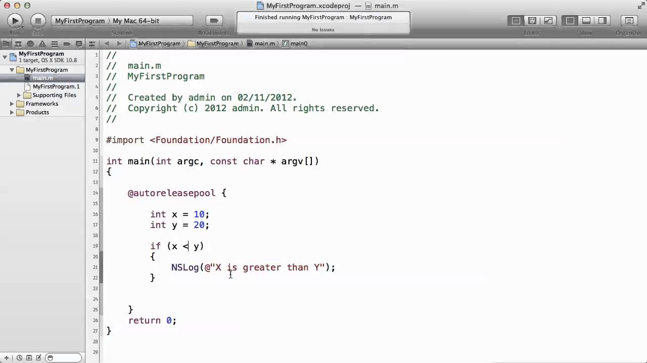 Objective C Tutorials   22   IF Statement Example