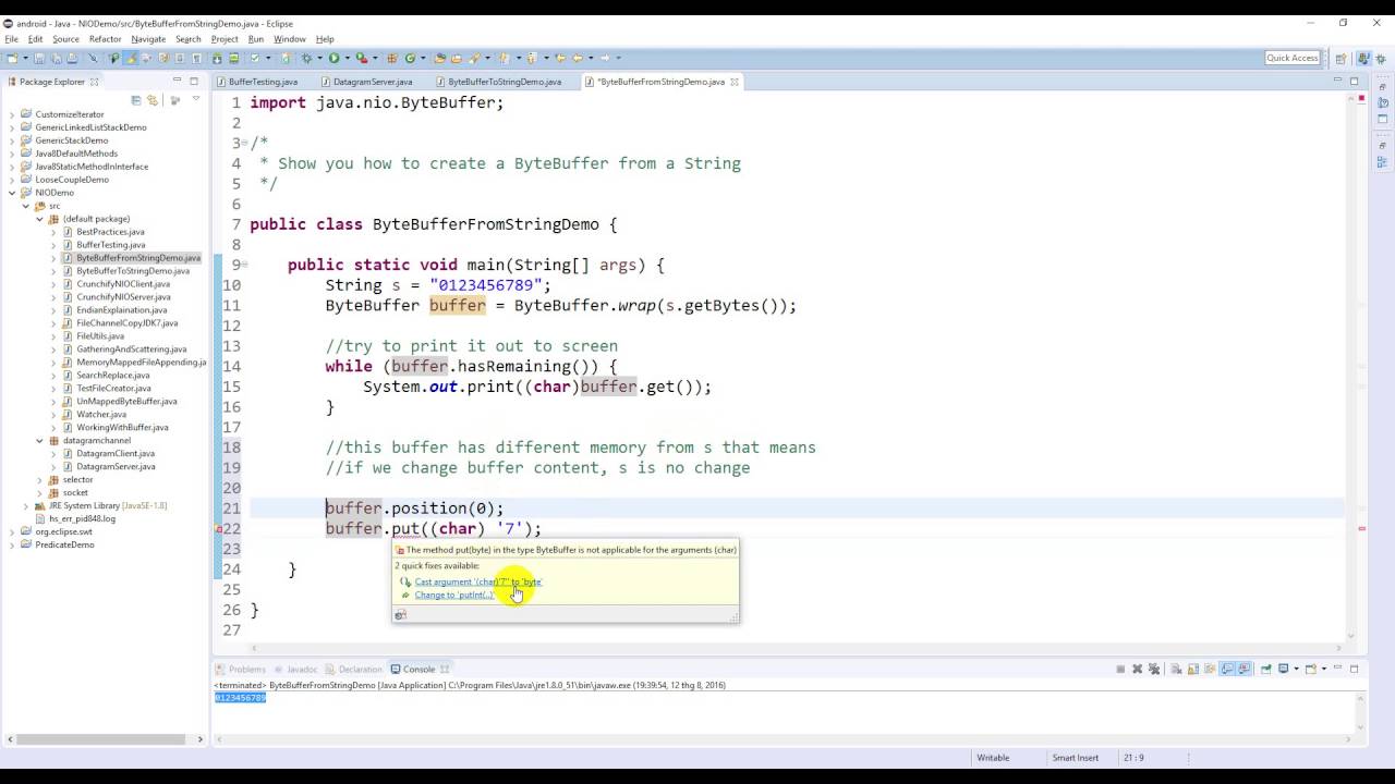 Java NIO - Create a ByteBuffer From a String