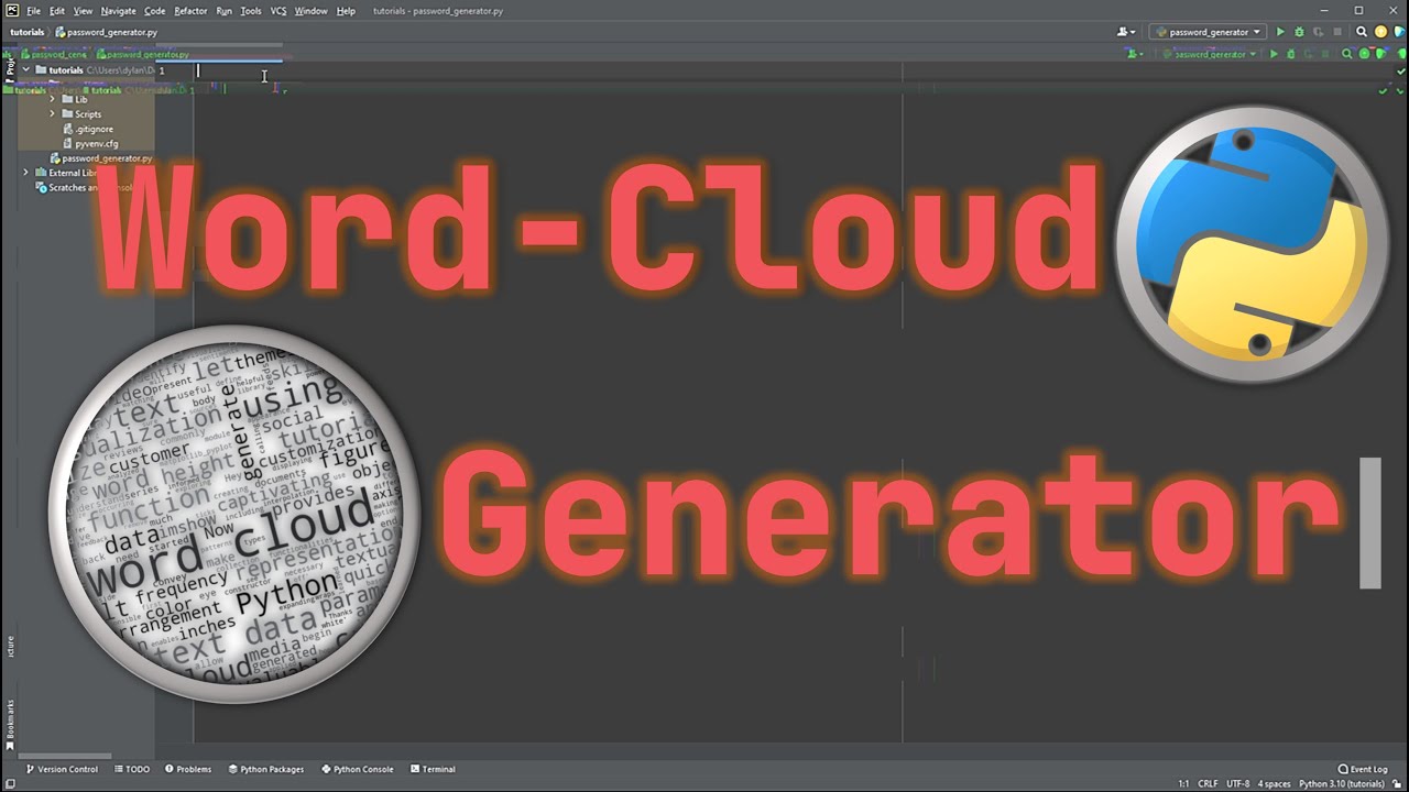 Python Word-Cloud Generator: Dynamic Text Data Visualization [Python Tutorial 2]