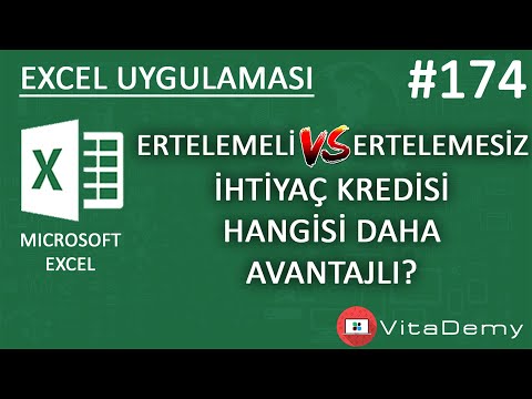 Ertelemeli ile Ertelemesiz İhtiyaç Kredisi Karşılaştırması | Excel Uygulamaları 174