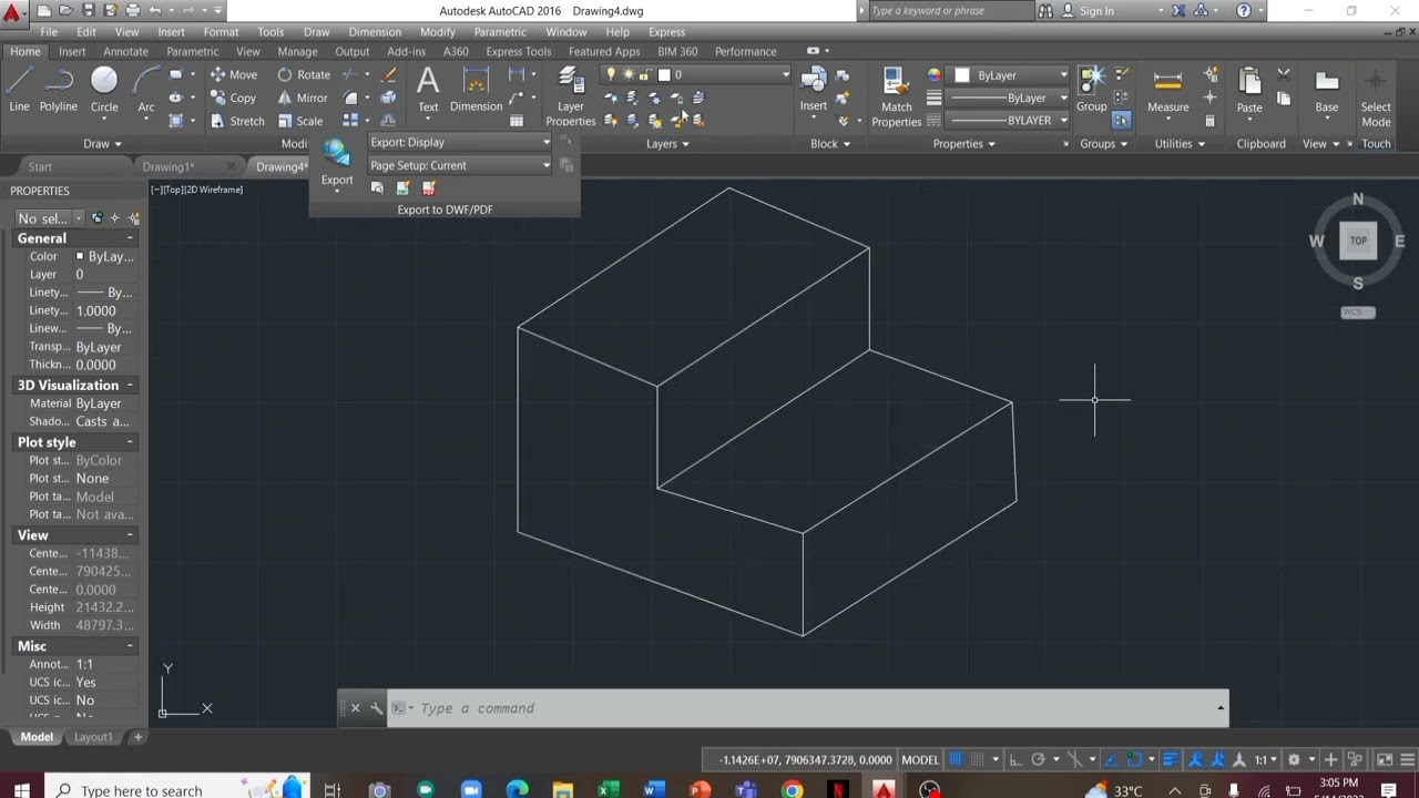 Creating Orthographic Drawing and Converting DWG to PDF File