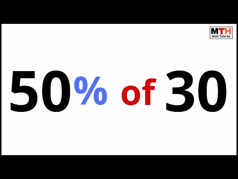 50 percent of 30, Find 50% of 30