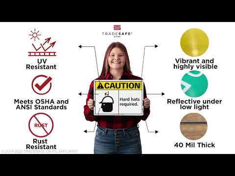 Hard Hats Required Sign - Aluminum PPE Signs | TRADESAFE