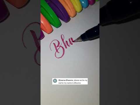 #Bhavna #calligraphy #writing names #beautiful hand writing #cursive #relaxing #Sreekanth art.