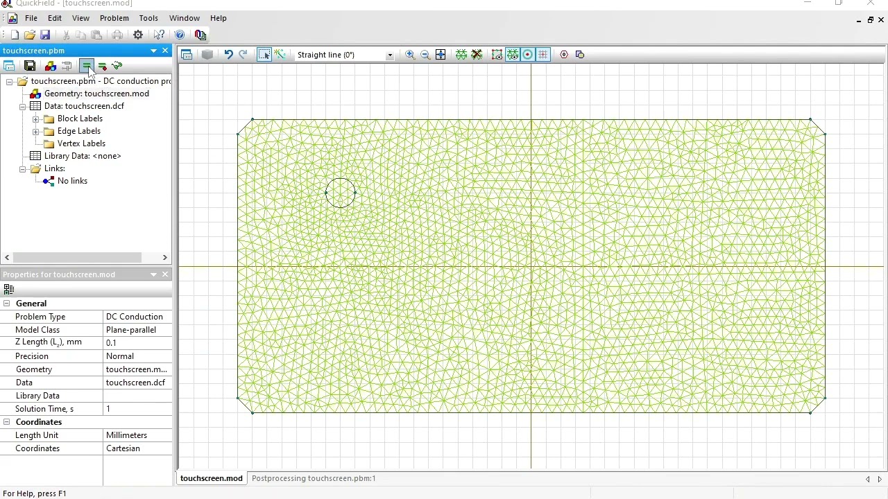 Touchscreen simulation using QuickField FEA software