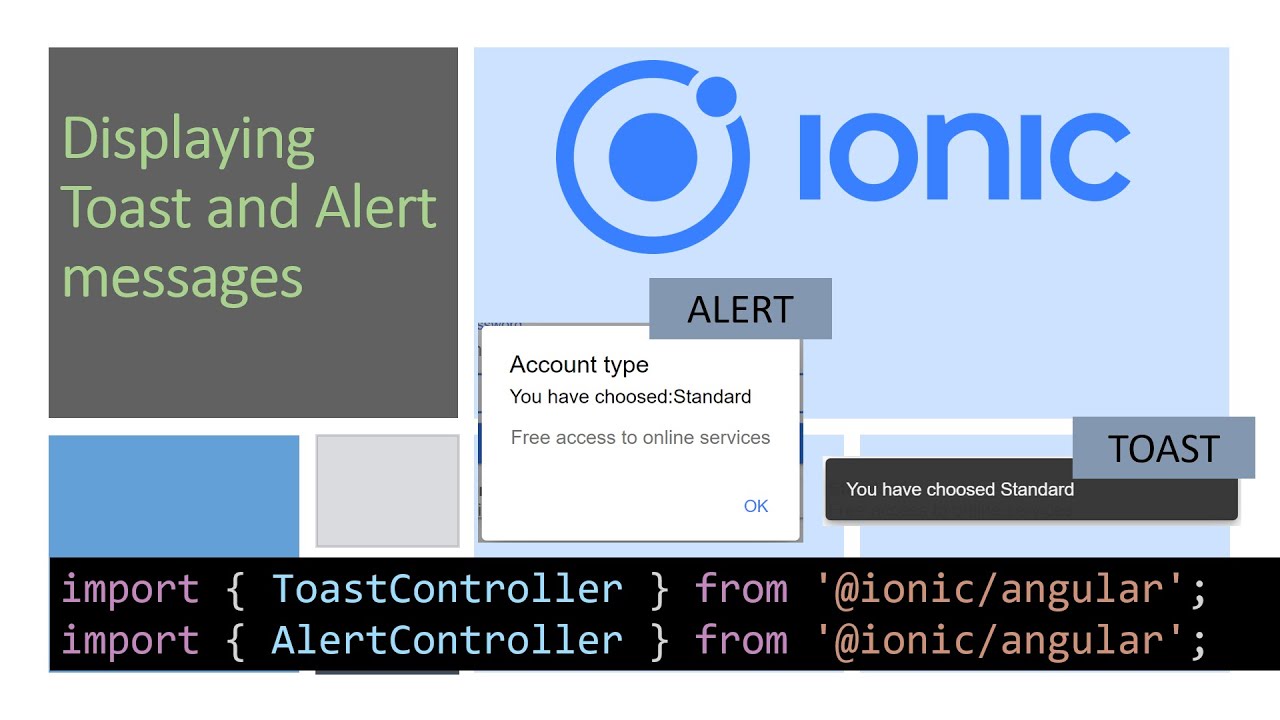 IONIC: Displaying Toast and Alert messages