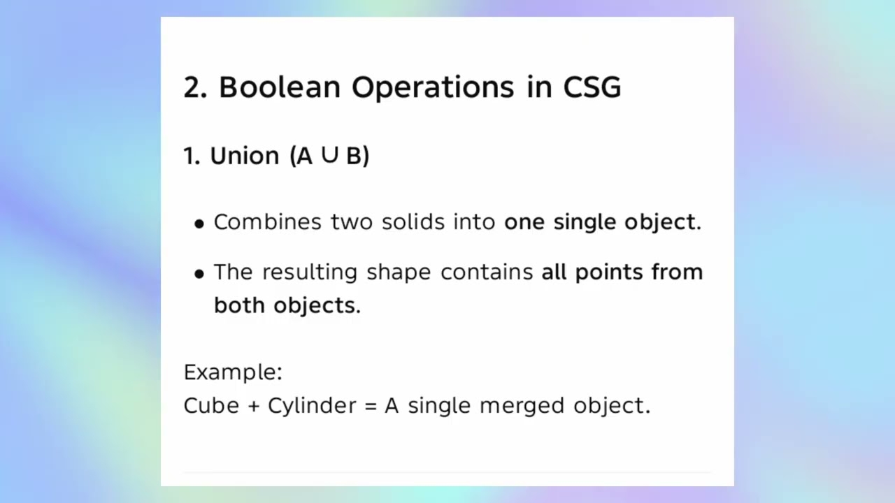 CD3403 UNIT 5 Constructive solid geometry