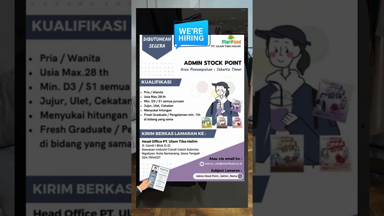 Lowongan Kerja PT ULAM TIBA HALIM Admin cek deskripsi #shorts