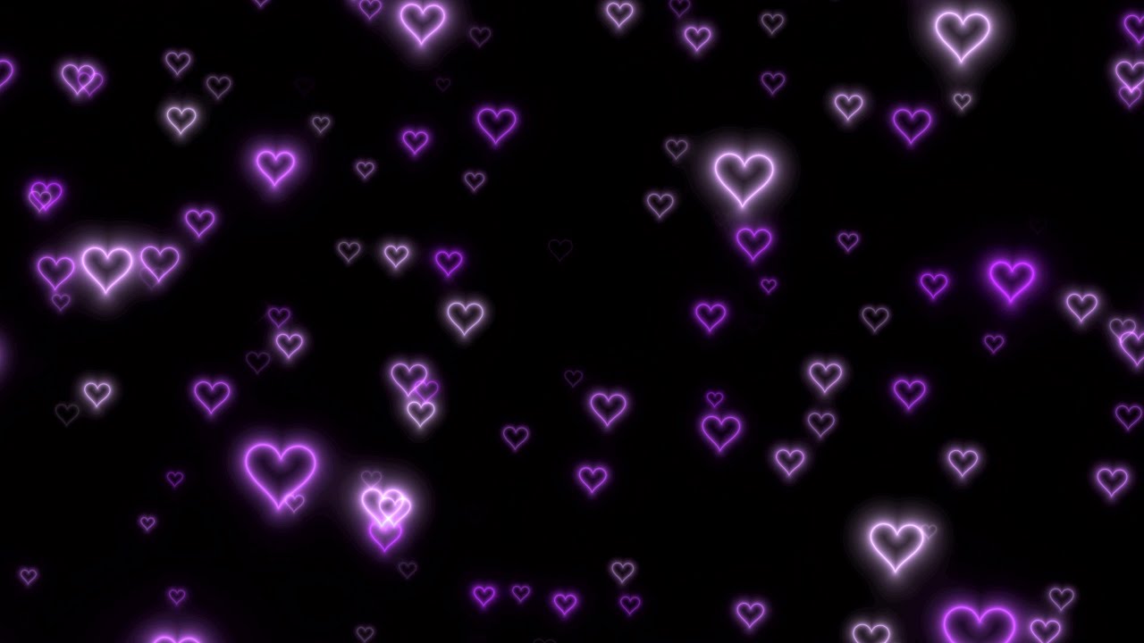 2-Hour 4k Purple Neon Flying Hearts Background Loop | Valentine's Day Heart Wallpaper | Background