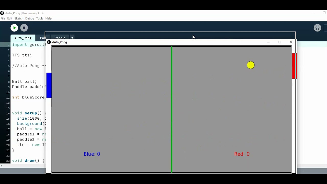 Auto Pong OOP Java Program