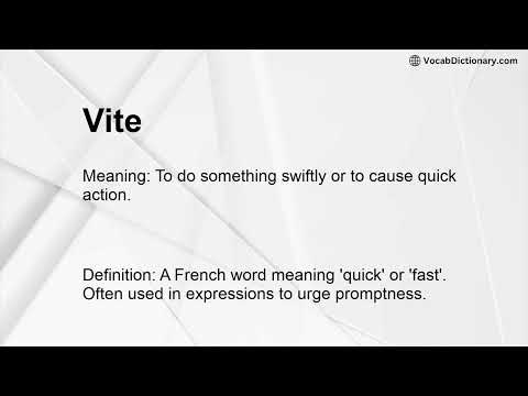 Vite Meaning