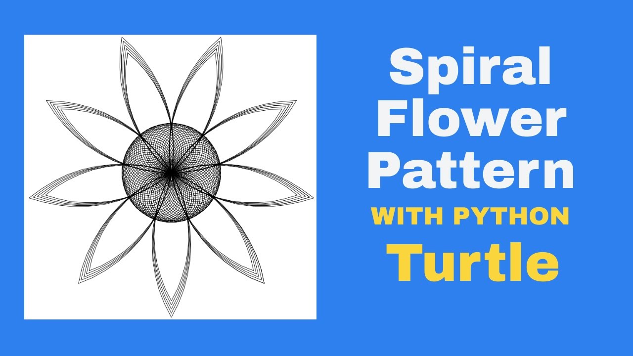 🌸 Beautiful Spiral Flower Pattern in Python Turtle | Turtle Graphics Tutorial