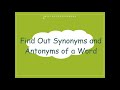 學習策略：Find Out Synonyms and Antonyms of a Word | 英語文 | 均一教育平台