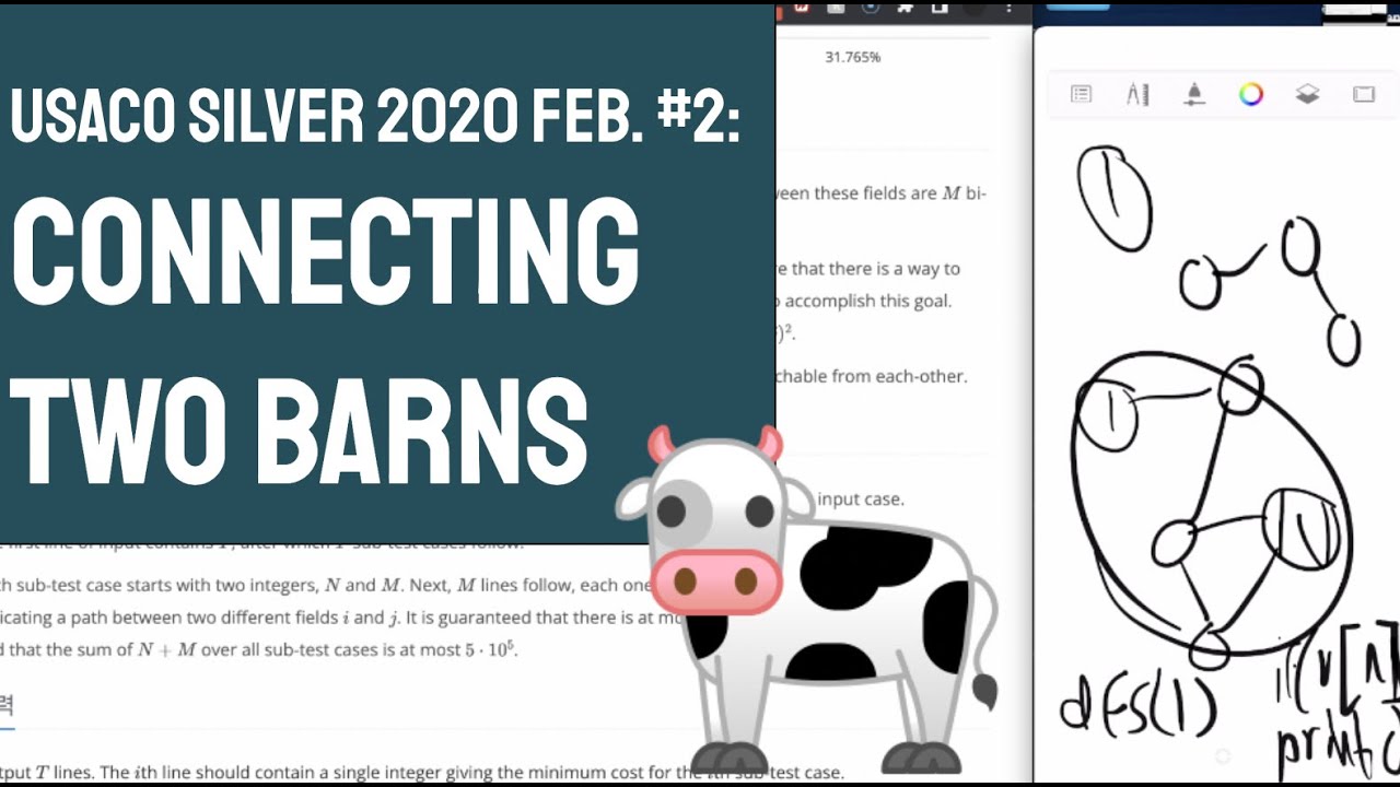 USACO Silver - Connecting Two Barns (DFS + Binary Search)