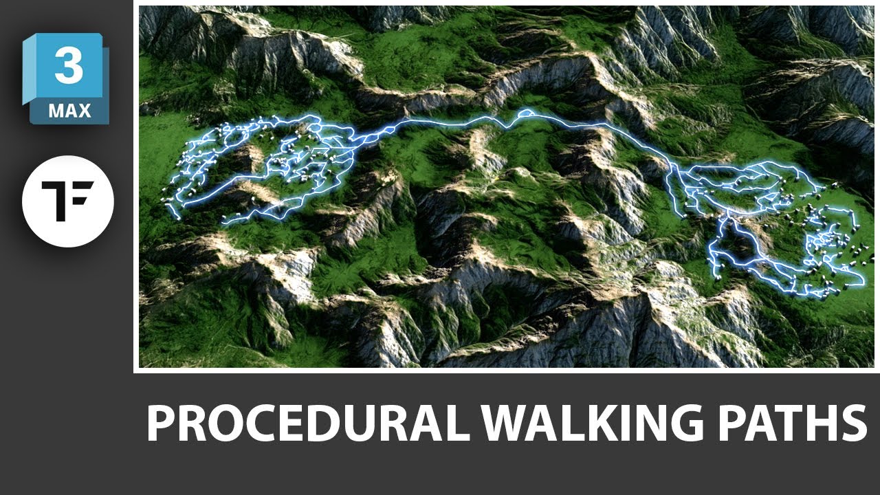 Procedural walking paths - 3Ds Max/TyFlow tutorial