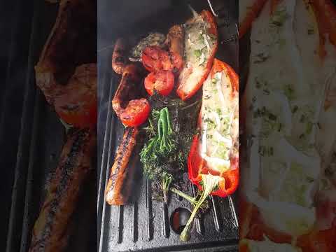 lamb chops spicy sausages cheesy veg