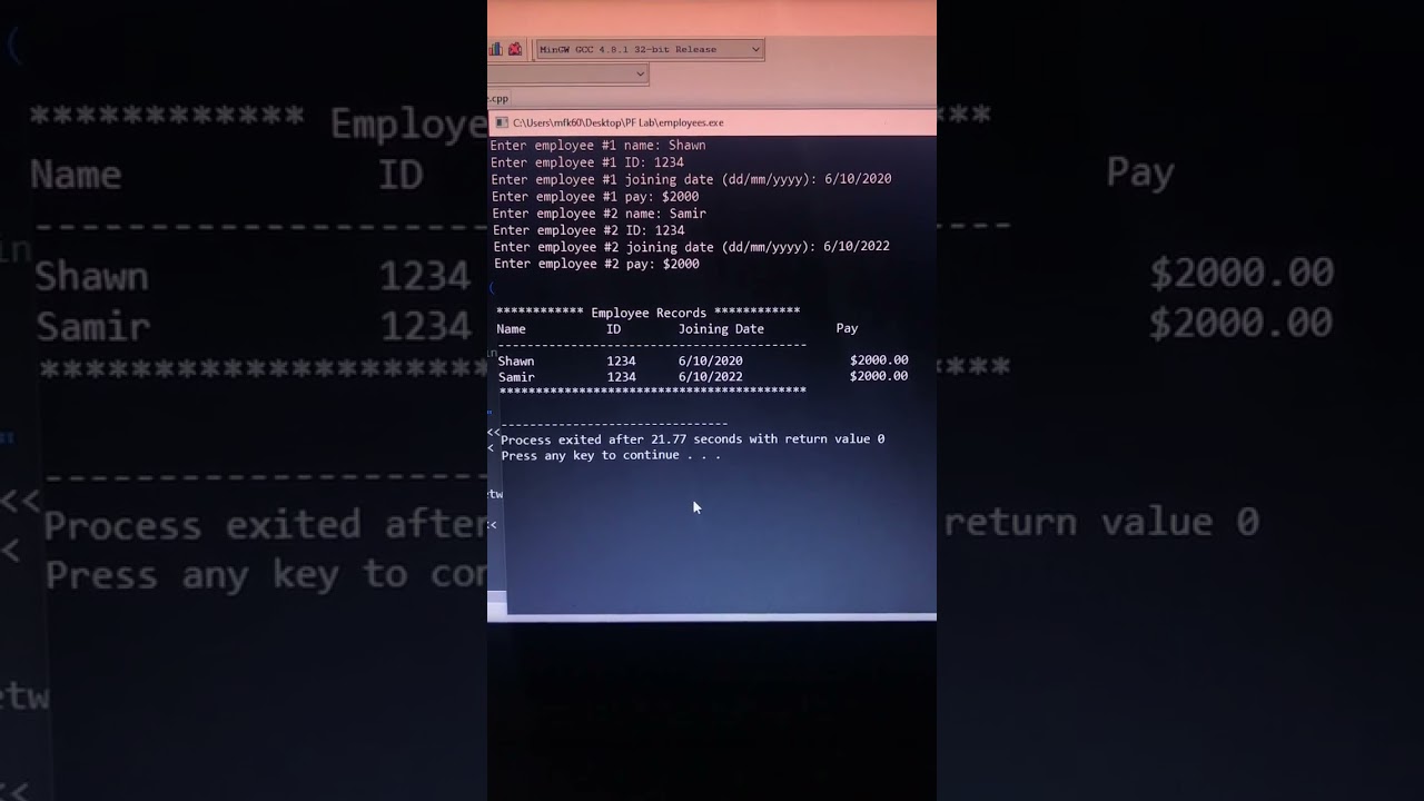 employees c++#coders #codemasters #codelife #codingninja #codinglife #code #coderstokyo #coding #cpp