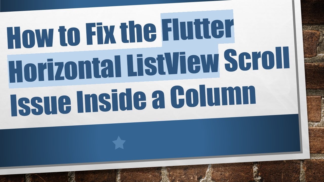 How to Fix the Flutter Horizontal ListView Scroll Issue Inside a Column