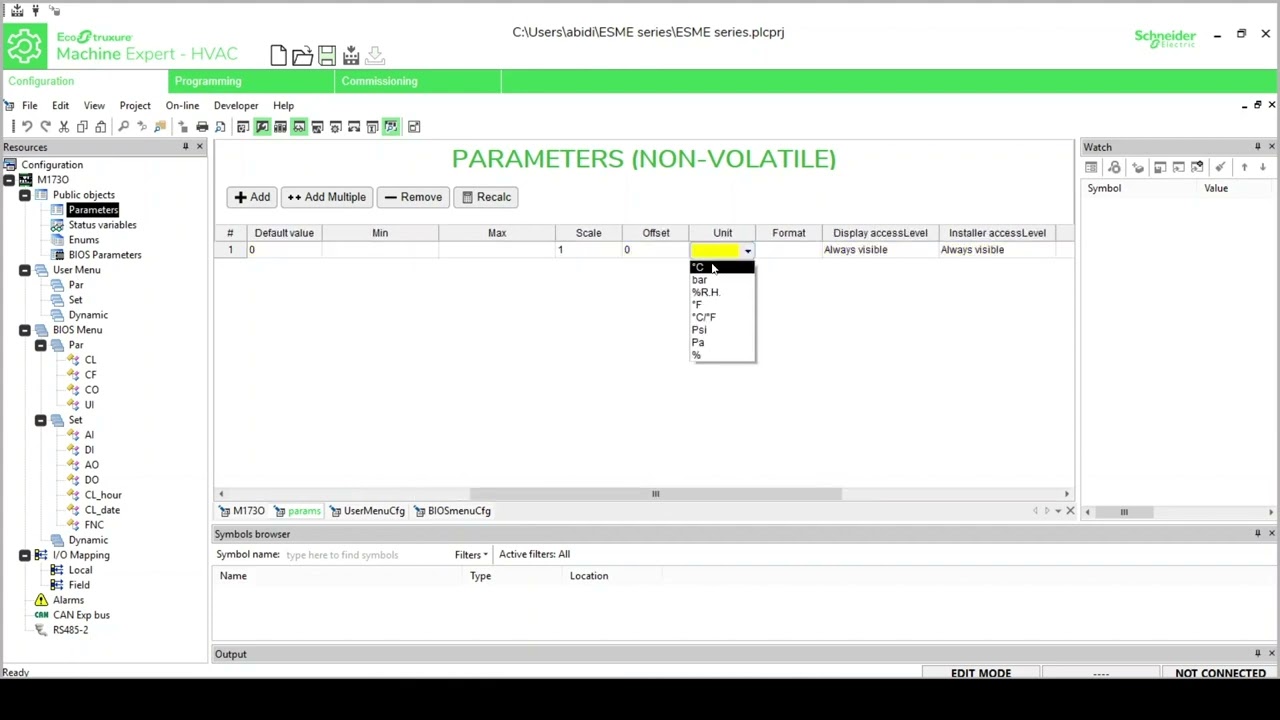 EcoStruxure Machine Expert HVAC – Getting Started: Project Setup & Variable Management
