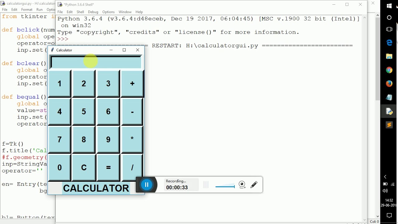 how to make a calculator in python using tkinter