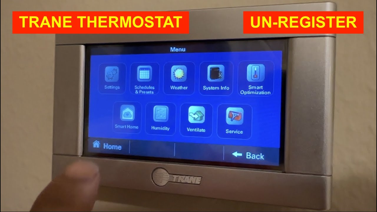 TRANE THERMOSTAT XL824 - HOW TO UN-REGISTER / RESET
