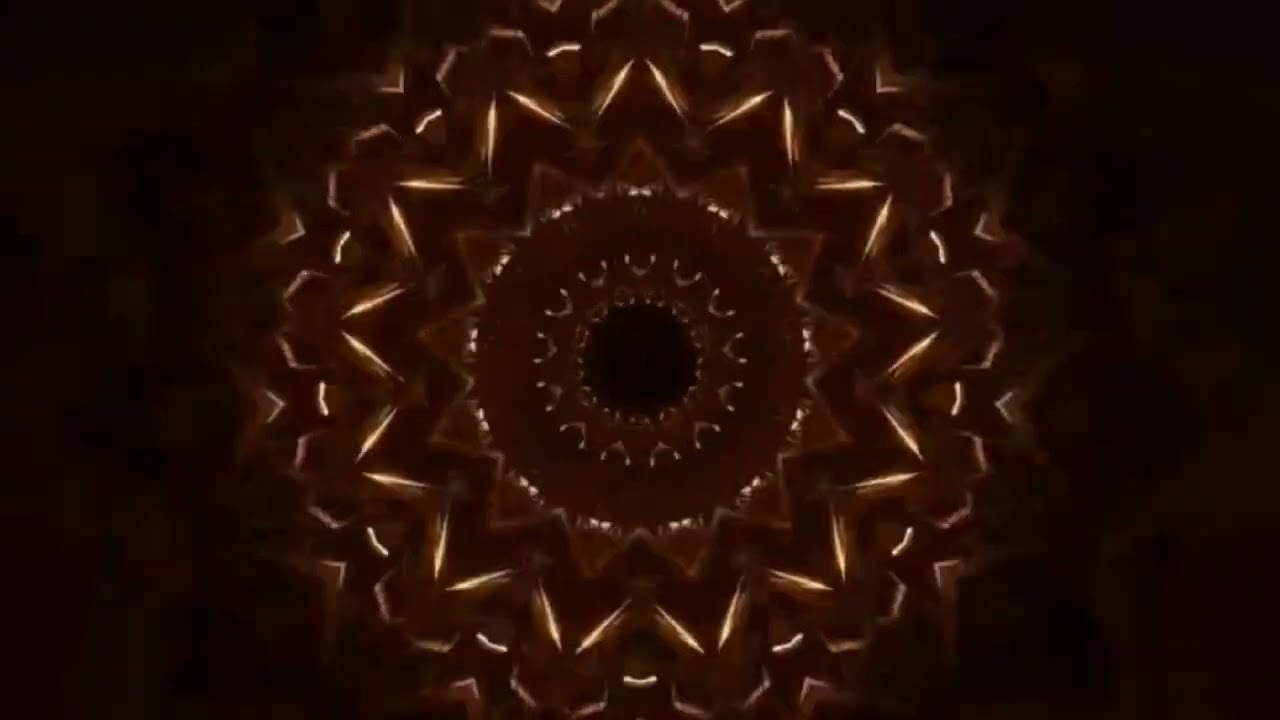 Rendering abstract futuristic video graphic background with a glowing neon orange lights