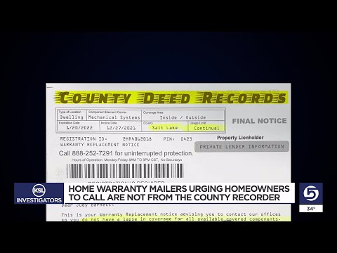 Home warranty mailers urging homeowners to call are not from the county recorder