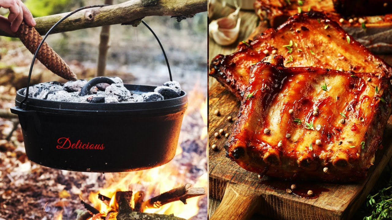 Campfire Dutch Oven Pork Ribs!