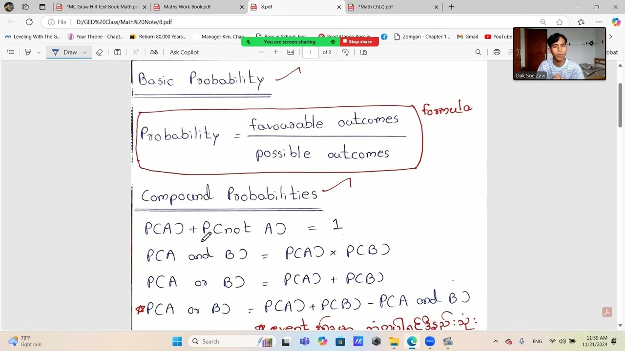 Chapter 8: Probability and Counting Full Explain Part One