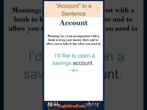 Account meaning | Account in a Sentence | Most common words in English #shorts