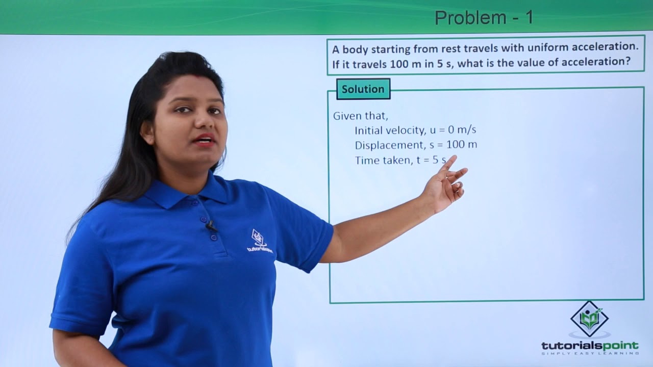 Class 9th – Velocity - Time Relation Problem – 1 | Motion | Tutorials Point