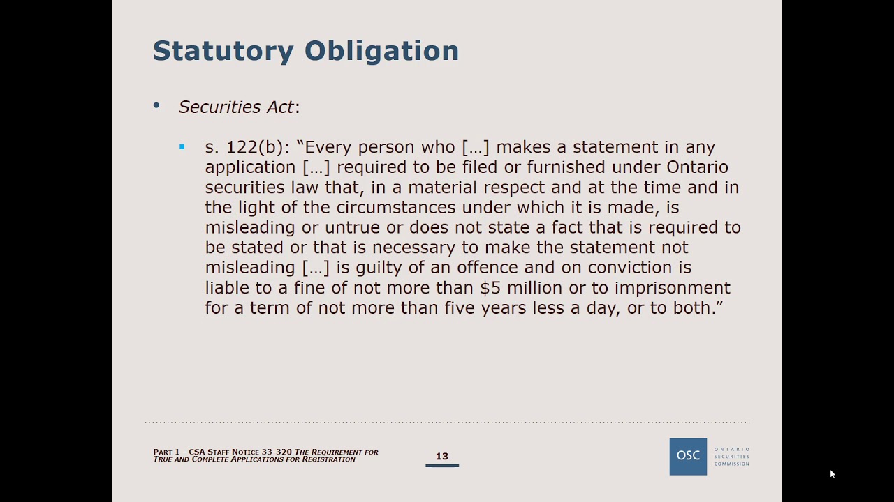 Webinar: Registration Applications and OSC’s Whistleblower Program