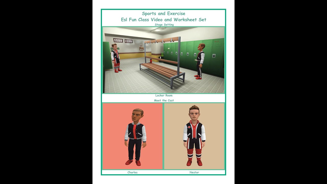 Sports and Exercise English Vocabulary Video and Worksheet