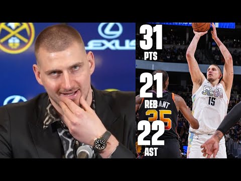 Nikola Jokic hilarious reaction to first ever 30-20-20 game in NBA history 😂