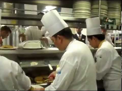 On board Cruise Ship Kosher Kitchen Galley