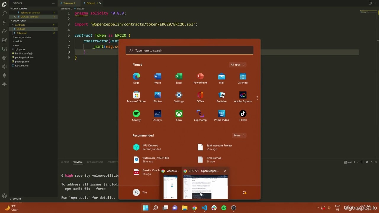 ERC20 token project - blockchain project