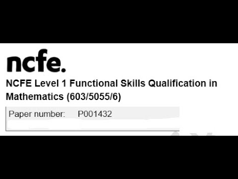 Functional Skills Maths L1 P001432 NCFE