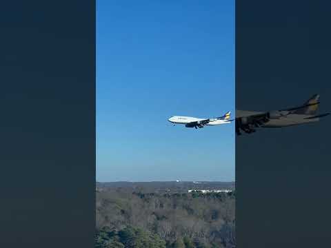 LUFTHANSA BOEING 747-830 LANDING AT DULLES INTERNATIONAL AIRPORT (IAD) ✈️ #shorts #airplanespotting