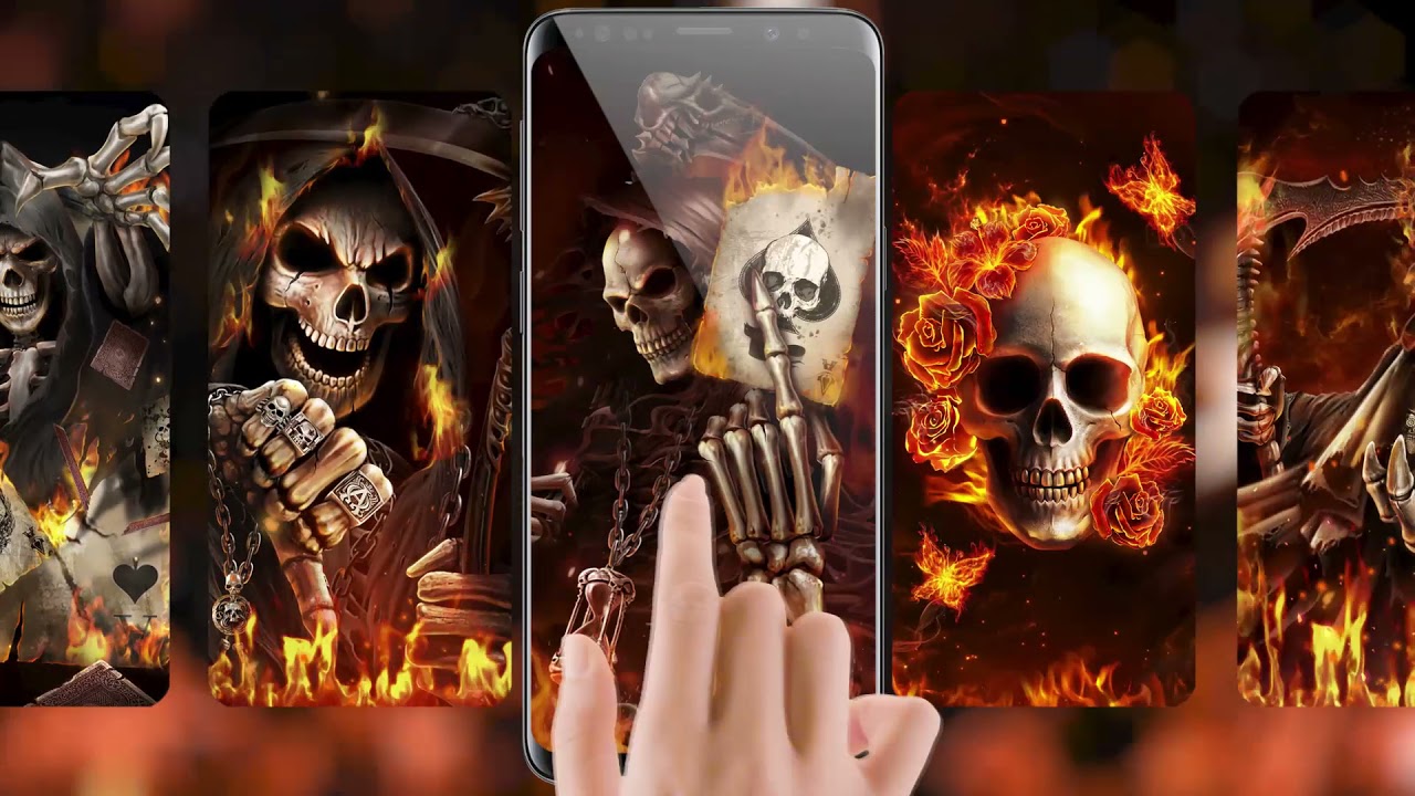 Horrible Flame Skull Live Wallpapers Themes