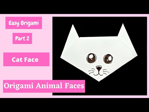 Origami Cat Face / Easy Origami Cat Face / Paper Crafts For Kids