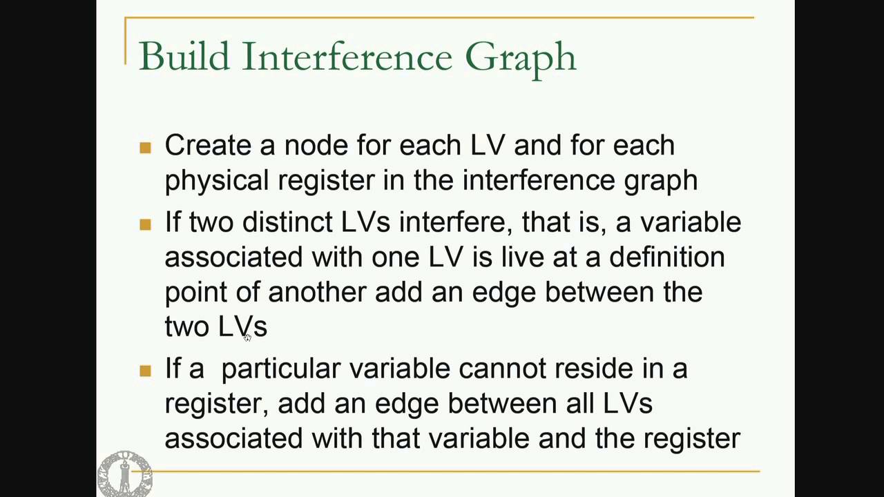 Mod-09 Lec-30 Global register allocation - 3