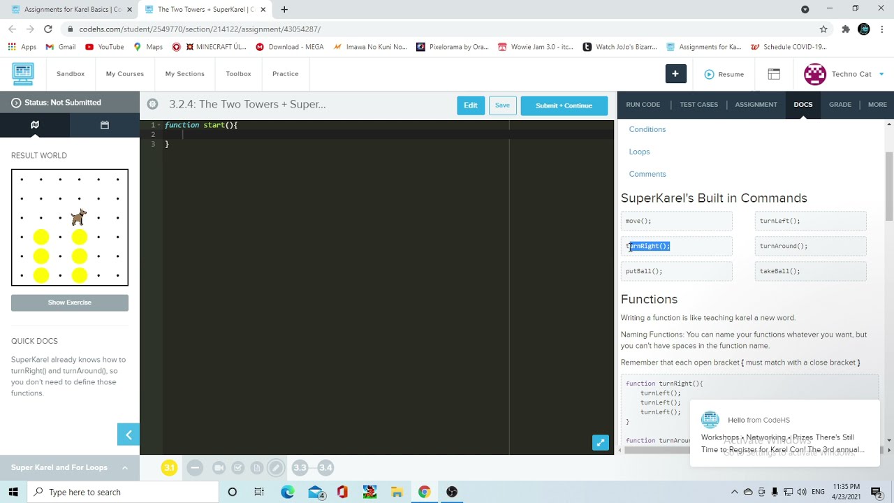 Super Karel and For Loops! | CodeHS Tutorial| Karel Programming