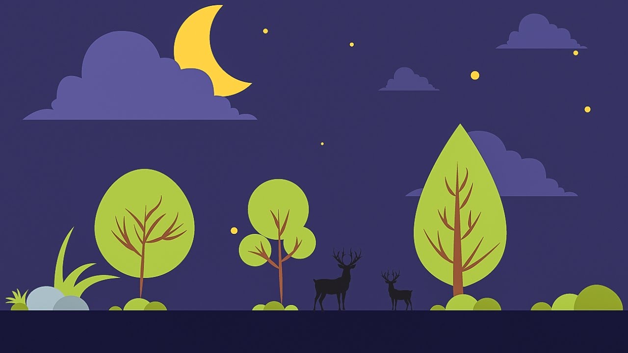 Illustration Tutorial | ( Night Scene ) landscape illustration