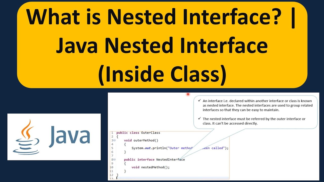 What is Nested Interface? | Java Nested Interface (Inside Class) | Java Tutorial