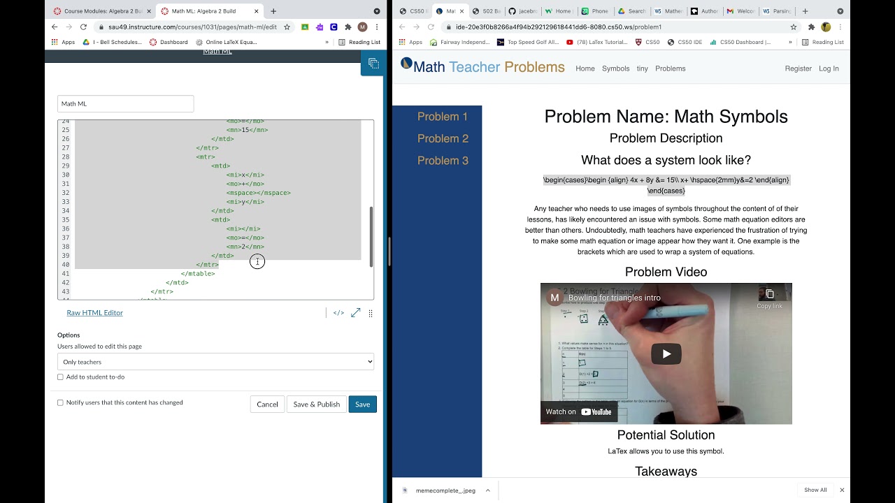 mathml not displaying