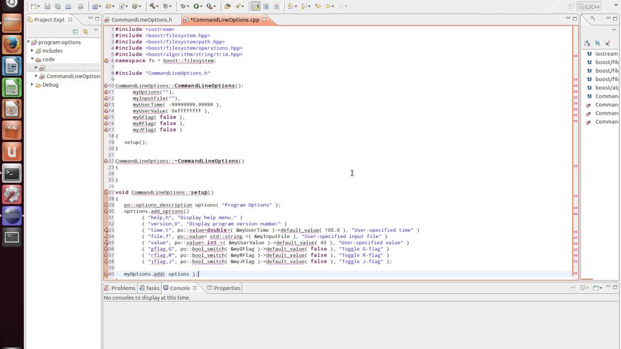 C++ Options Handling with Boost Program Options