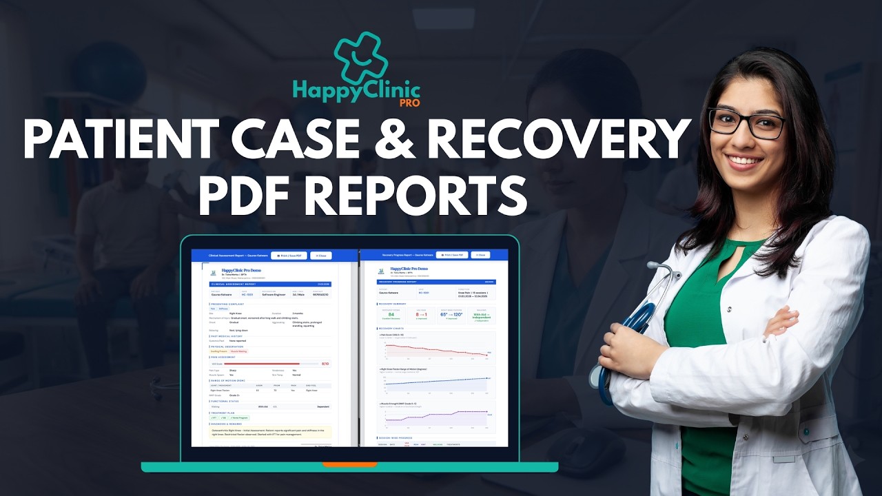 Clinical Case Sheet & Recovery PDF reports by HappyClinic Pro
