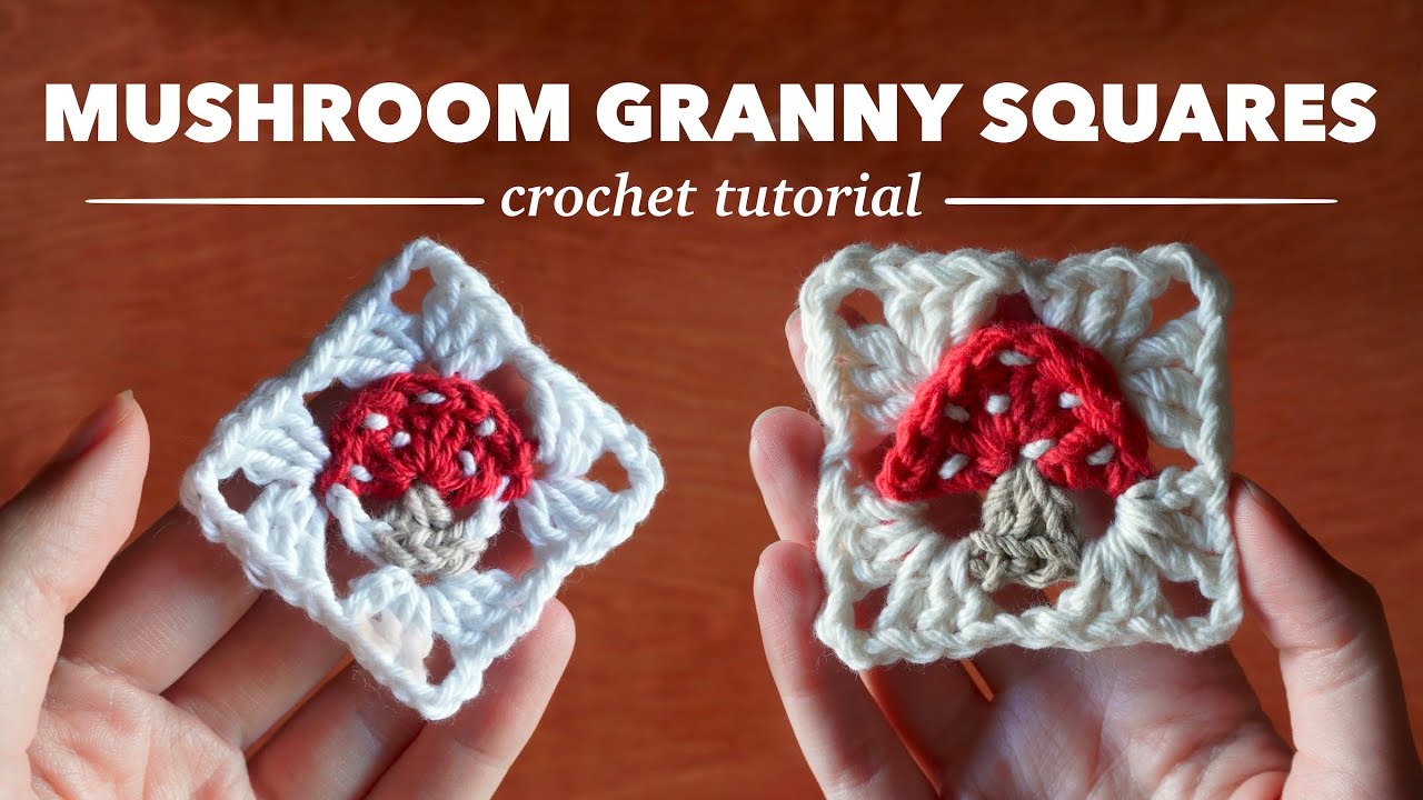 Mushroom Granny Square & Diamond Tutorial 🍄 | crochet tutorial + pattern